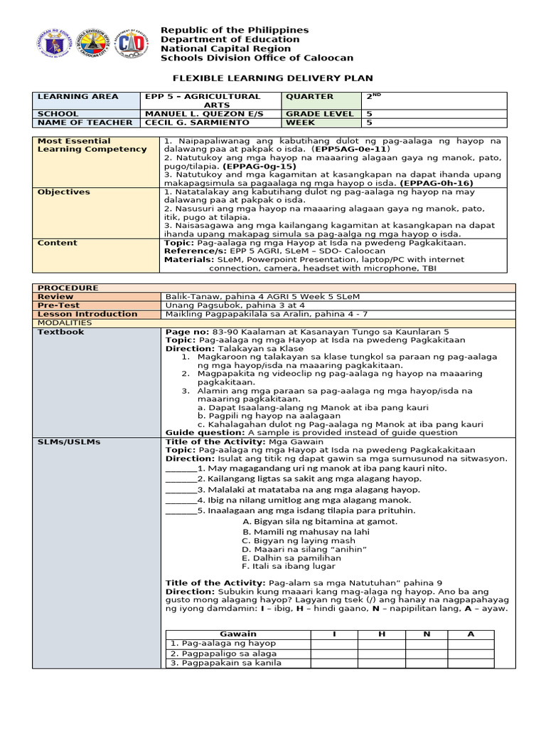 Epp 5 FLDP q2 Week 5 | PDF