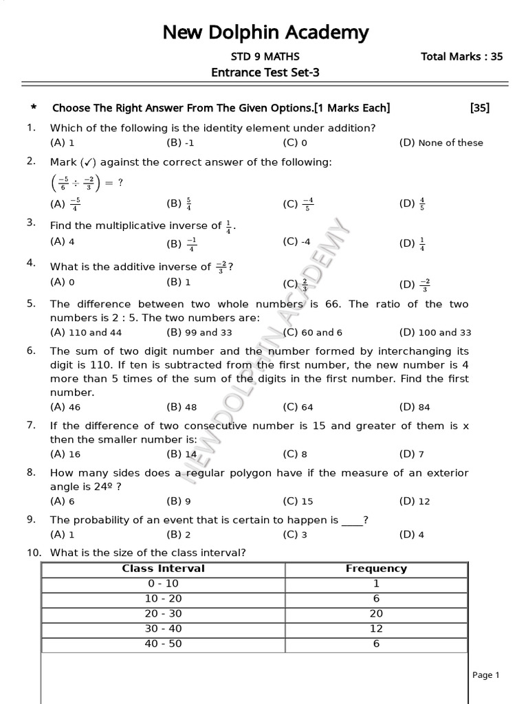 9th Entrance Test-3 | PDF | Geometry | Euclidean Geometry