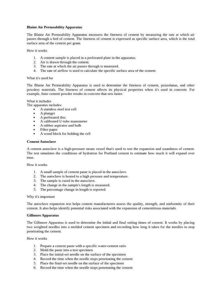 The Blaine Air Permeability Apparatus measures the fineness of cement ...