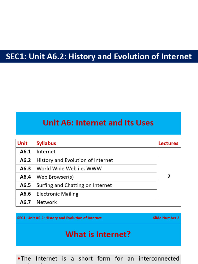 Internet History and Evolution Overview | PDF | Internet | World Wide Web