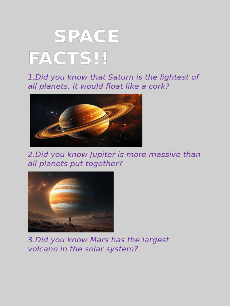Space Facts | PDF
