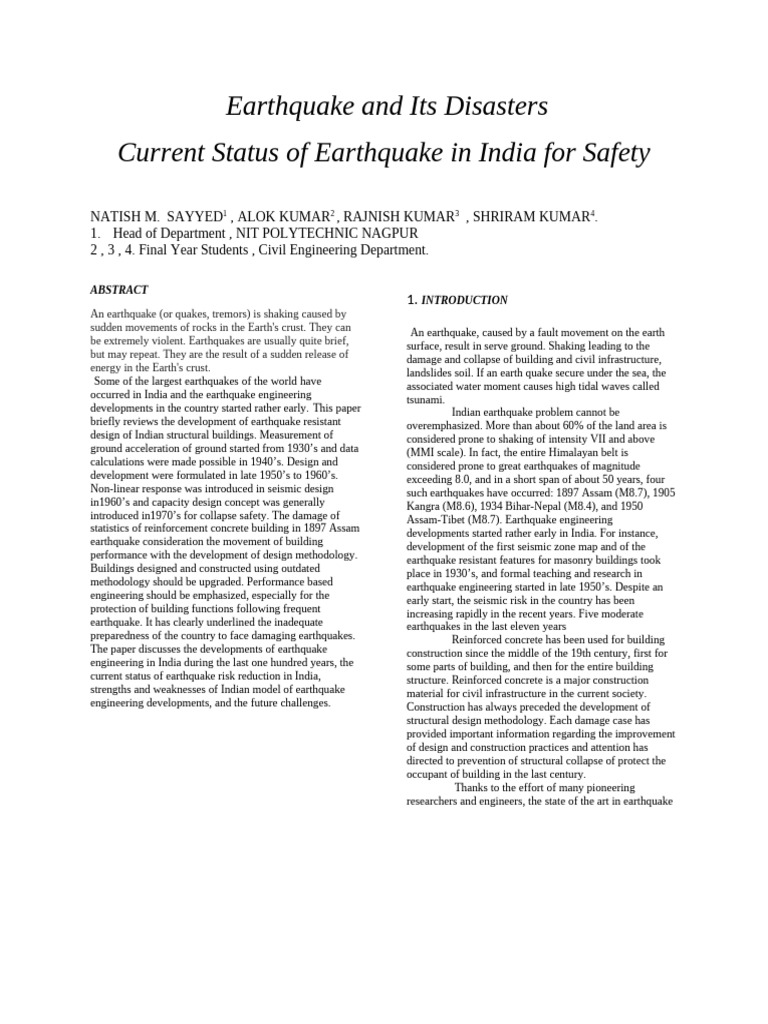 Earthquake Resistant Structure | PDF | Earthquakes | Earthquake Engineering
