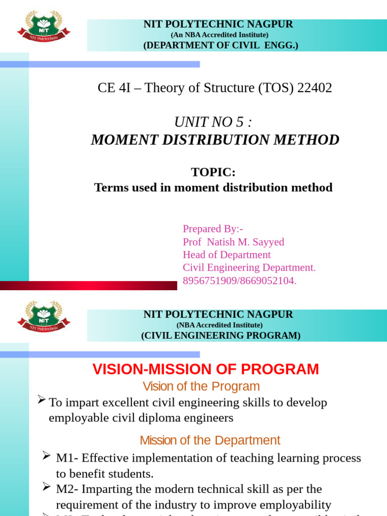 Moment Distribution Method Guide | PDF