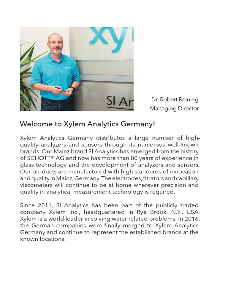 Welcome To Xylem Analytics Germany! | PDF