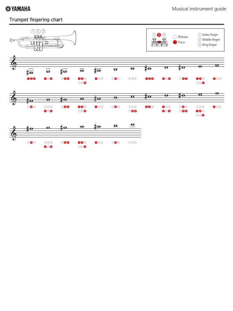 Trumpet Fingering Chart | PDF