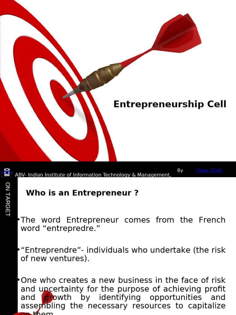 Entrepreneurship Cell Overview at IIITM | PDF | Entrepreneurship ...