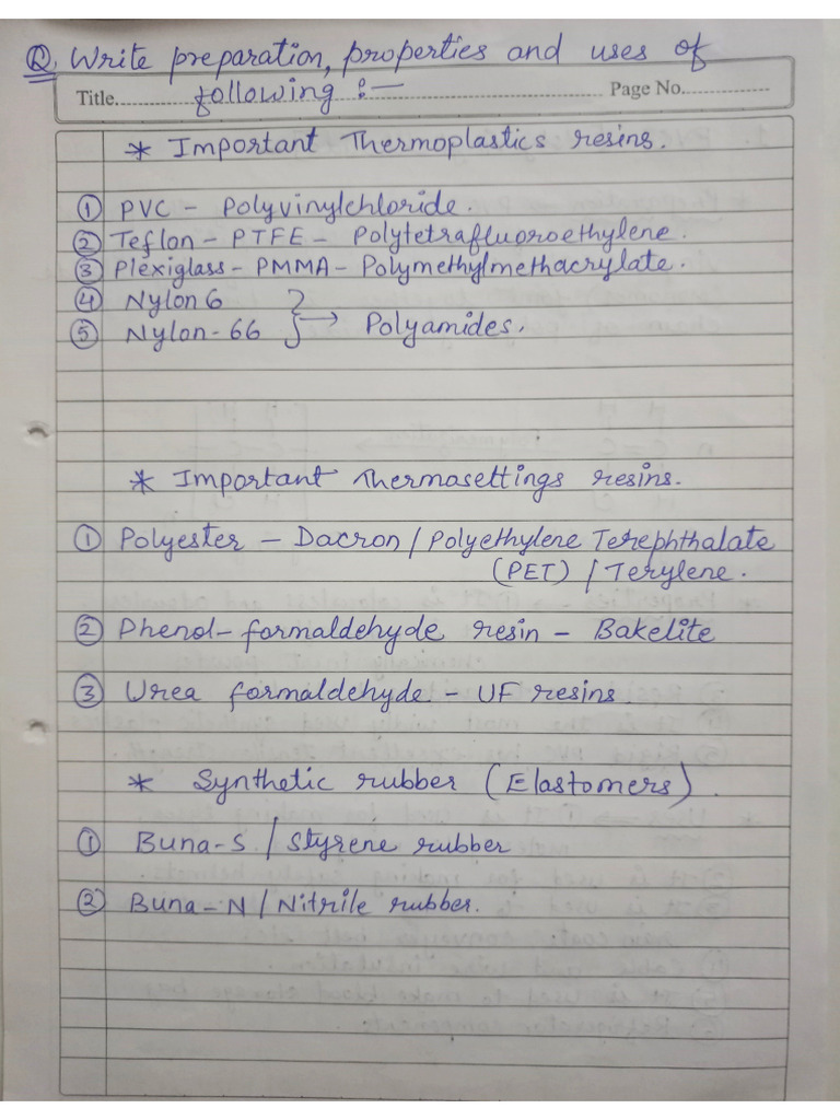 Module 4 Preparation Properties and Uses of Polymers | PDF