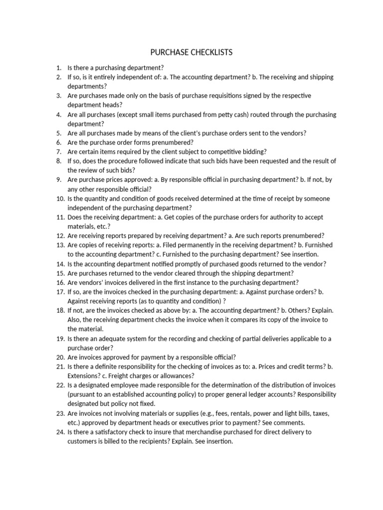 Purchasing Department Audit Guide | PDF | Business