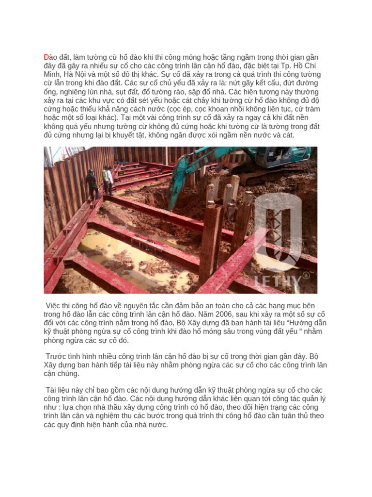 Phong Ngua Su Co Khi Thi Cong Ho Mong Sau | PDF