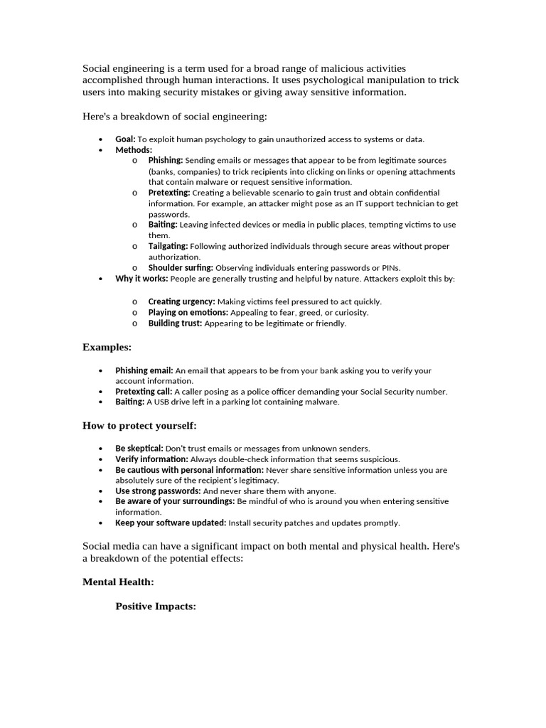 Understanding Social Engineering Tactics | PDF | Social Engineering ...