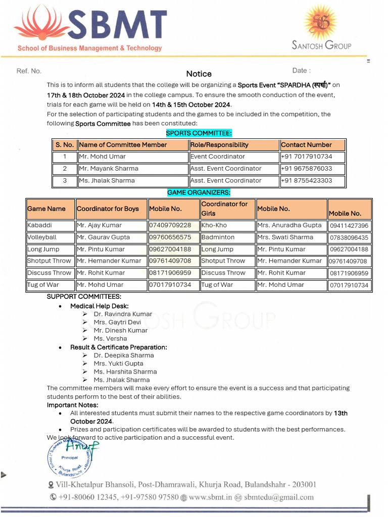 Notice Spardha 09-10-2024 | PDF