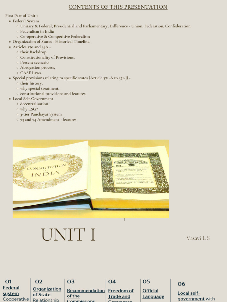 Consti 2 - UNIT 1 (Part 1) | PDF | Government Of India | Government