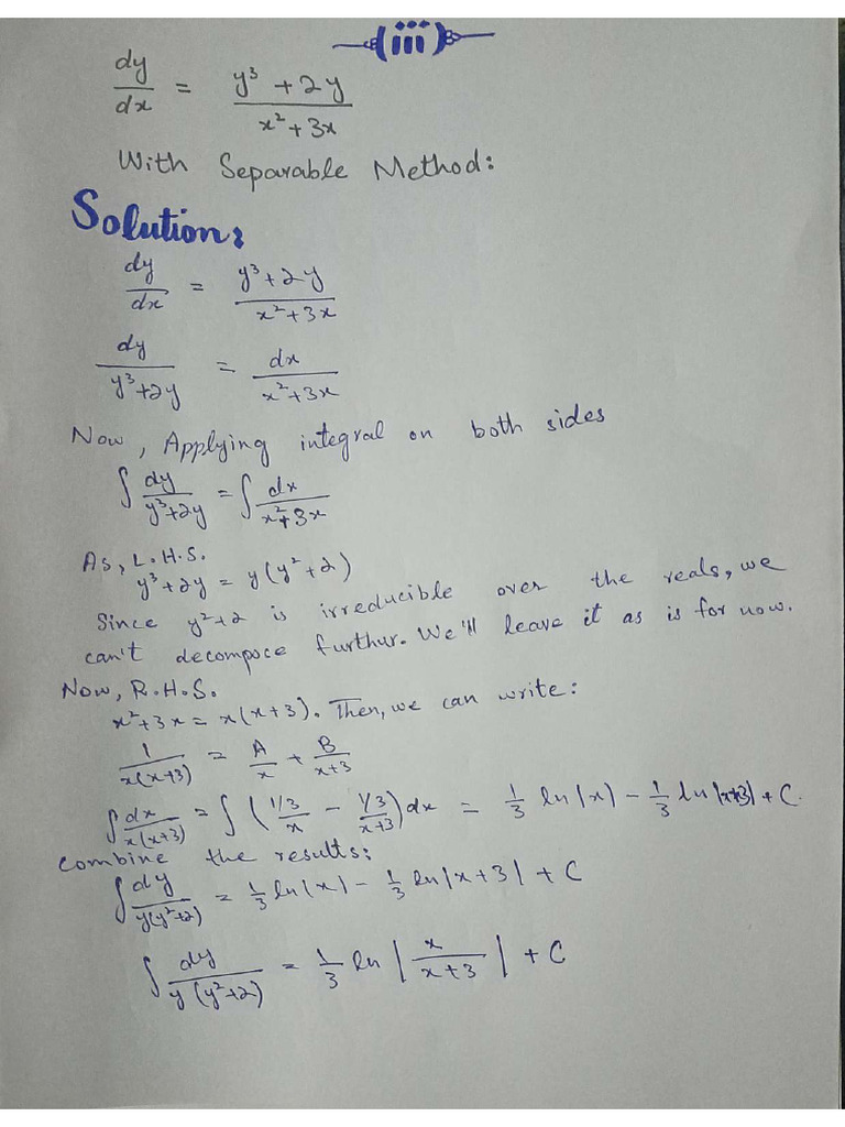 DIFFERENTIAL Equation Assignment#1 | PDF