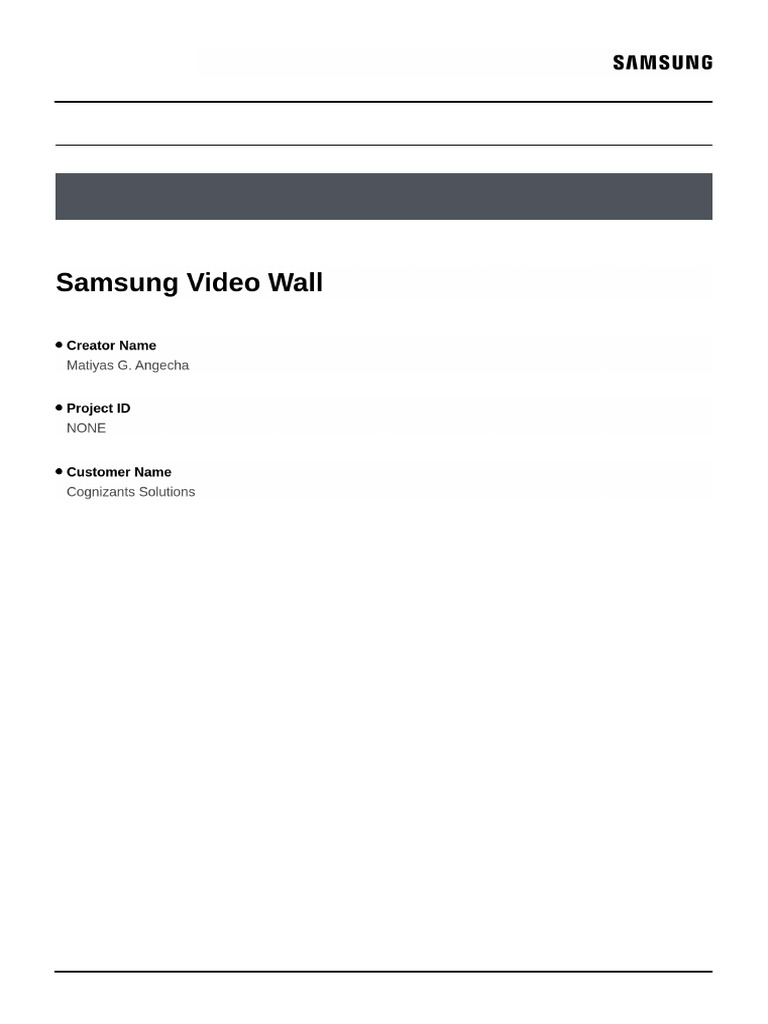 Samsung VM55B-U Video Wall Specs | PDF | Video | Information And ...
