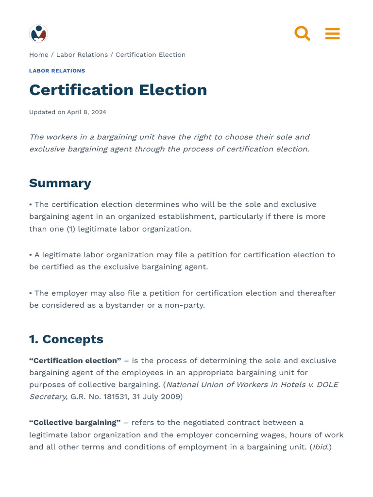 Certification Election - Labor Law PH | PDF | Collective Bargaining ...