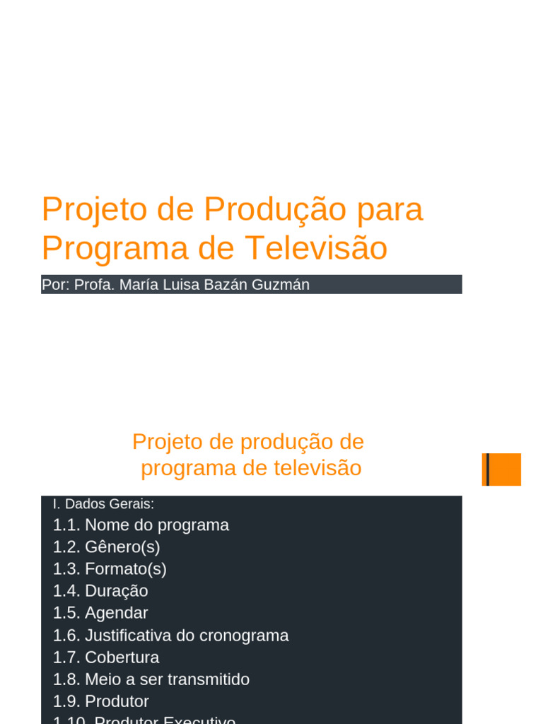 Projeto de Produção de Um Programa Televisivo | PDF | Turismo ...