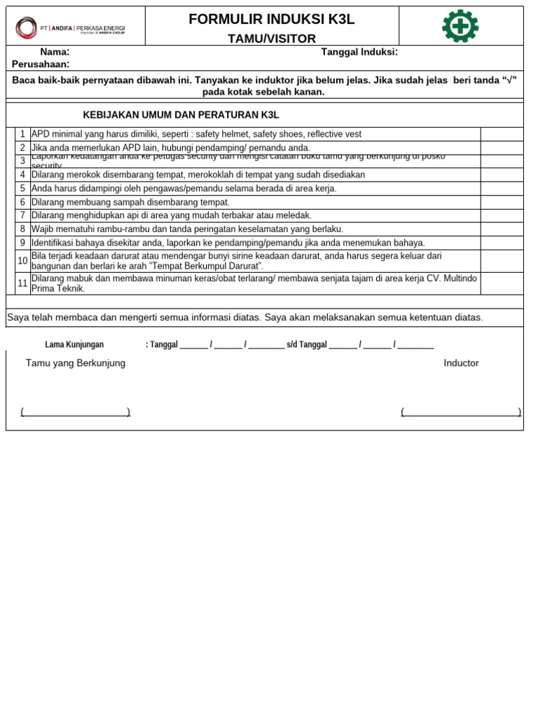 1) - Form Induksi | PDF