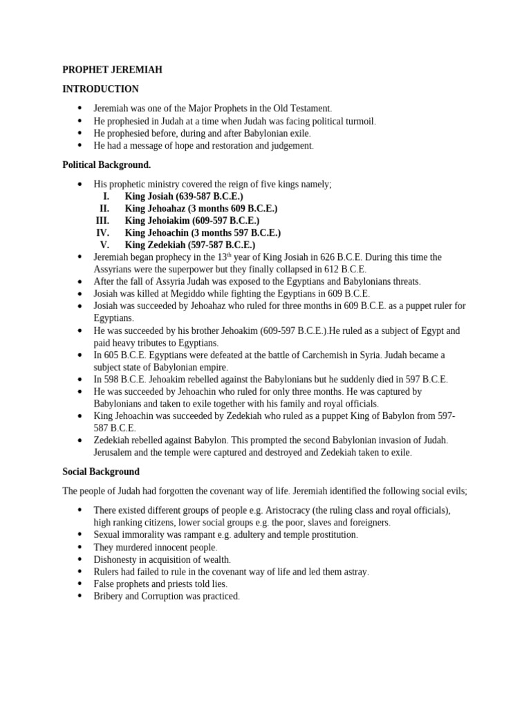 JEREMIAH updated | PDF | Jeremiah | Babylonian Captivity