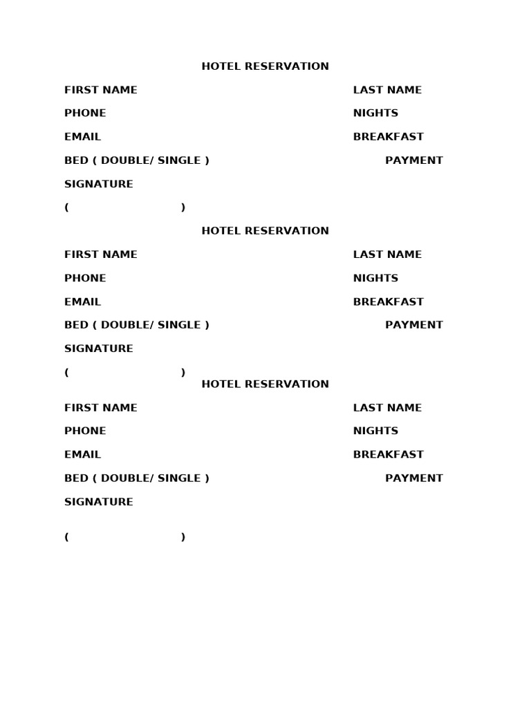 Hotel Reservation | PDF
