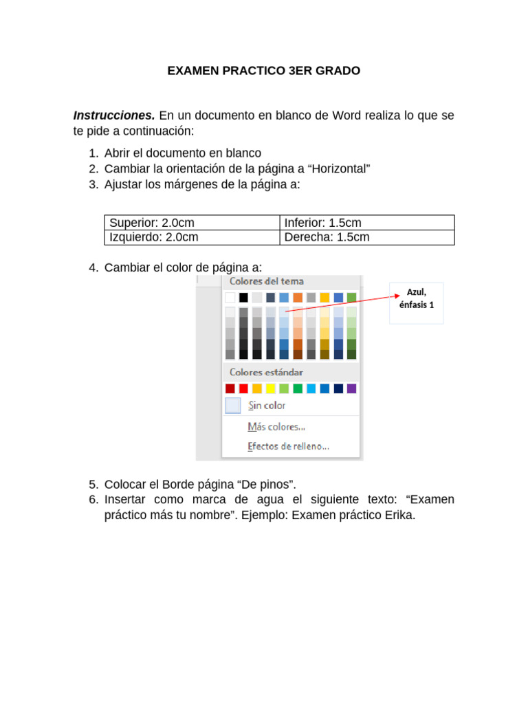 Instrucciones para Examen 3er Grado | PDF