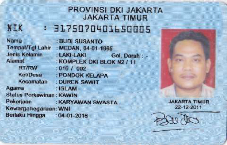 KTP Budi Susanto | PDF
