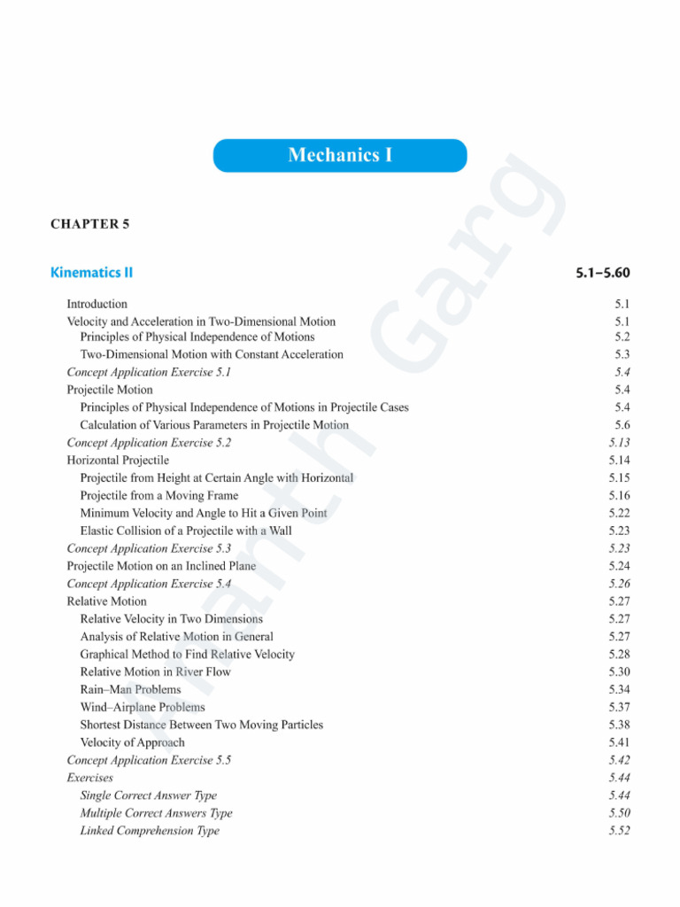 Kinematics II Chapter | PDF