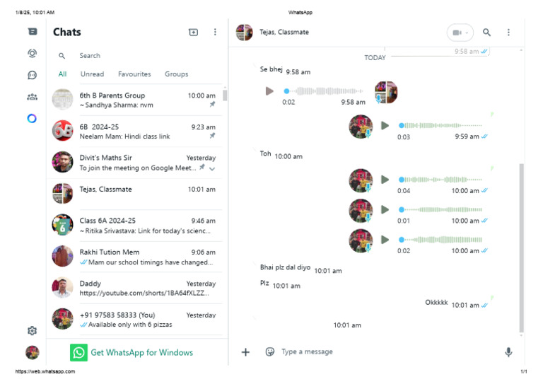 WhatsApp Chat Log Summary | PDF