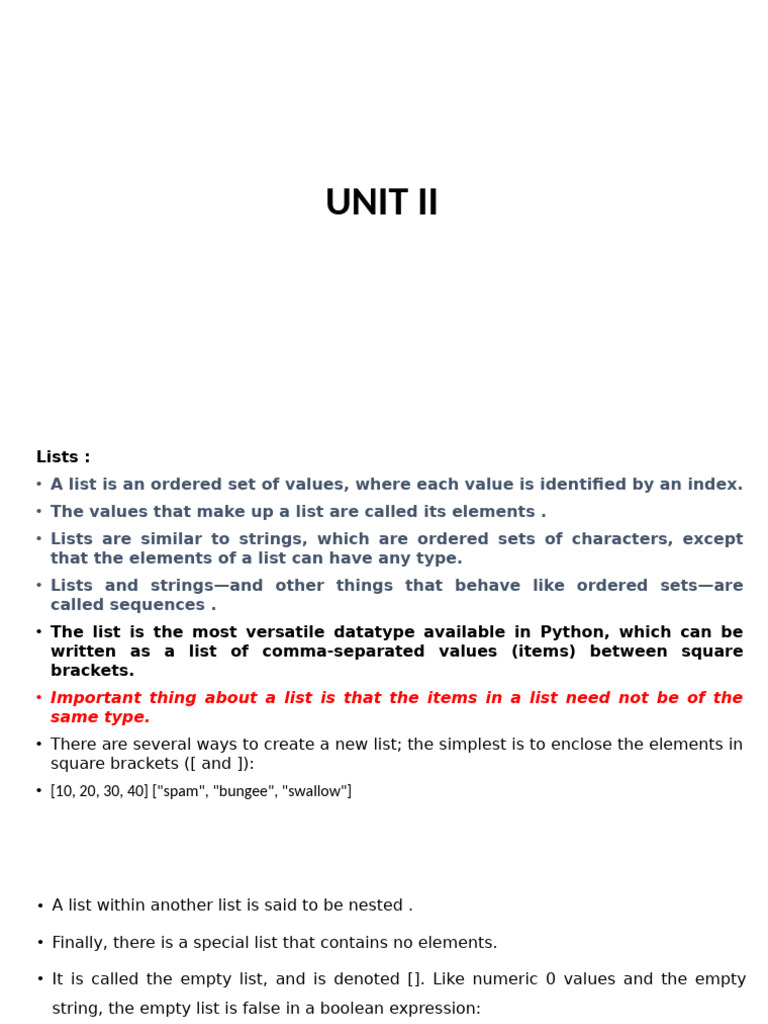 Unit-Ii Python Data Structures, Packages | PDF | Filename | Bracket