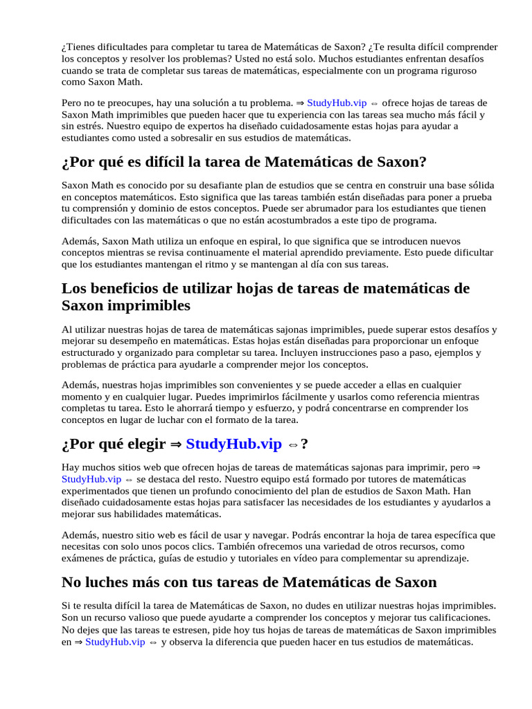 Hojas de Tareas de Saxon Math Imprimibles | PDF | Matemáticas | Aprendizaje