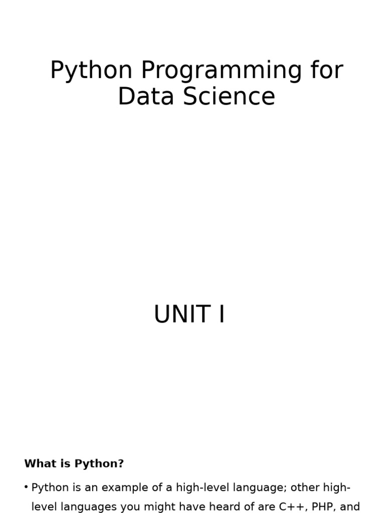 Unit I Basics Of Python Pdf Parameter Computer Programming