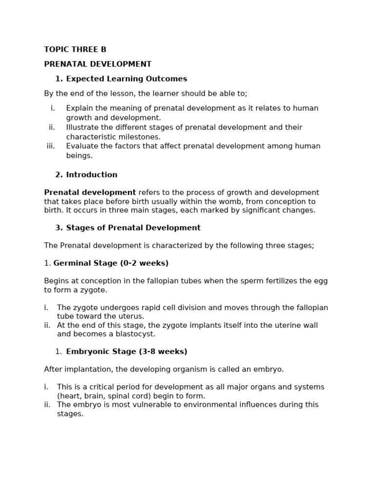 Understanding Prenatal Development Stages | PDF | Embryo | Prenatal ...