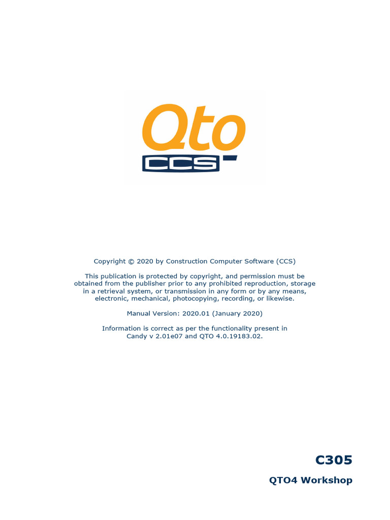 C305 - QTO4 Workshop - 2020.01 | PDF | Menu (Computing) | Window ...