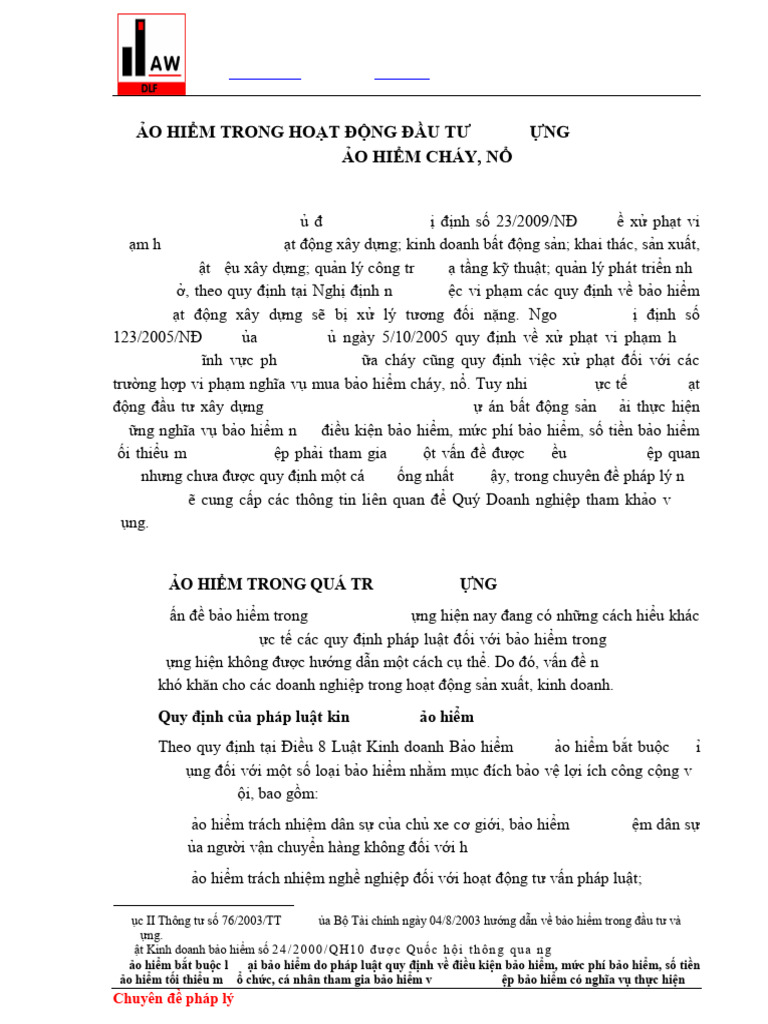 Bao Hiem Trong Hoat Dong Dau Tu Xay Dung - 260110 | PDF