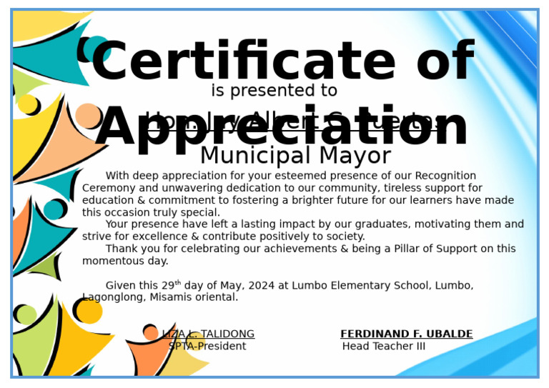 For Plaque or Certififacte-Mayor | PDF