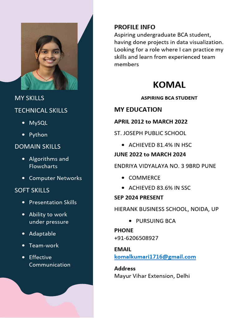 Komal CV Main | PDF