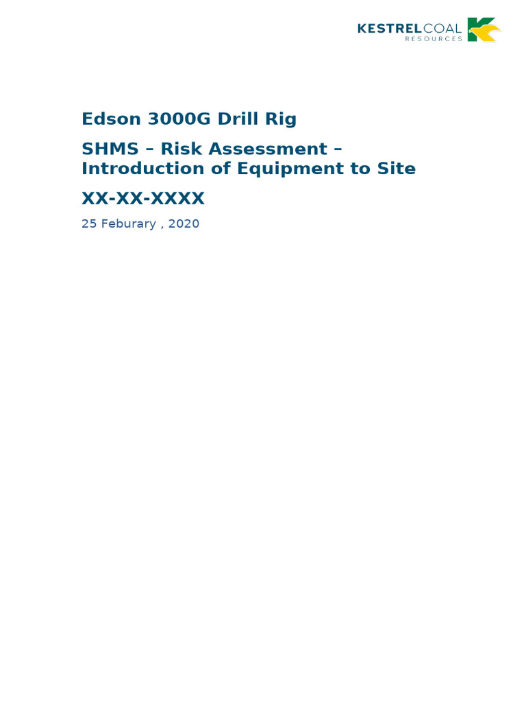 Rev A RA -OC- XXXX- Edson Drilling Rig | PDF | Mining | Risk