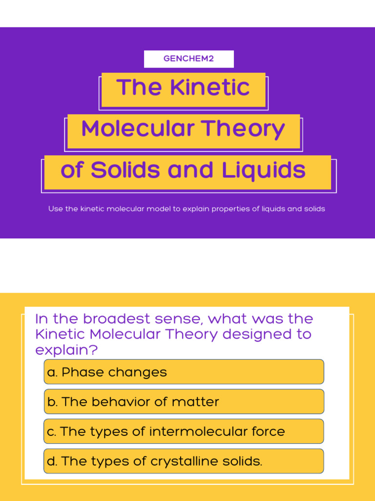 KMT of Solids and Liquids | PDF
