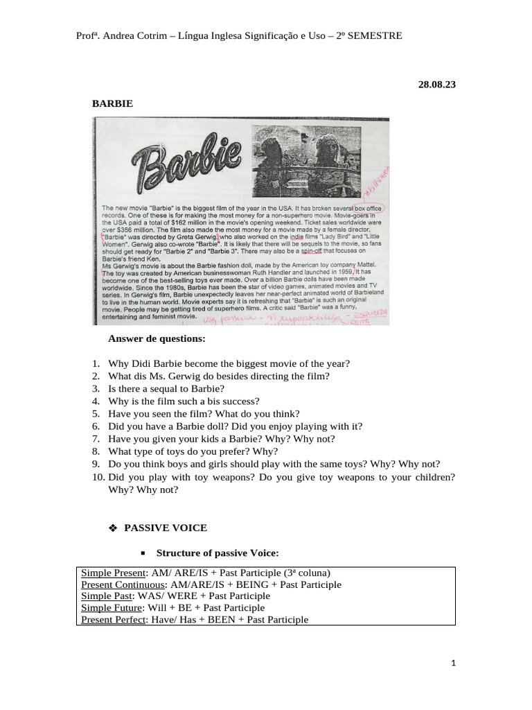 Barbie Movie Insights and Teaching Tools | PDF