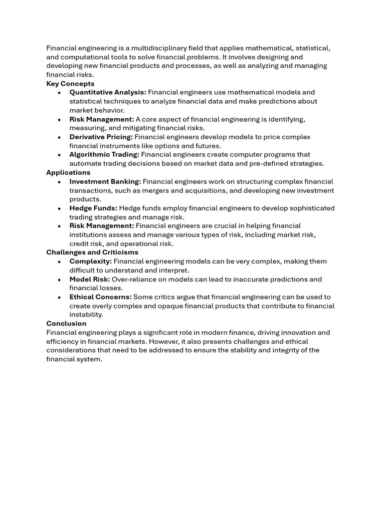 Understanding Financial Engineering Basics | PDF