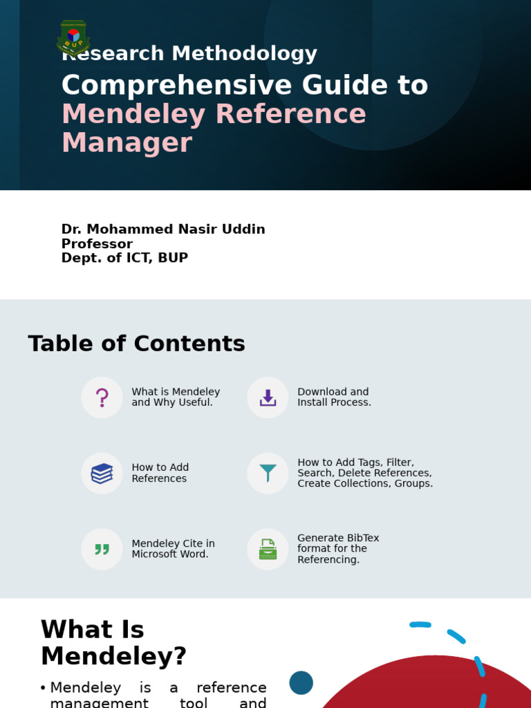 Comprehensive Guide to Mendeley Reference Manager | PDF | Citation ...