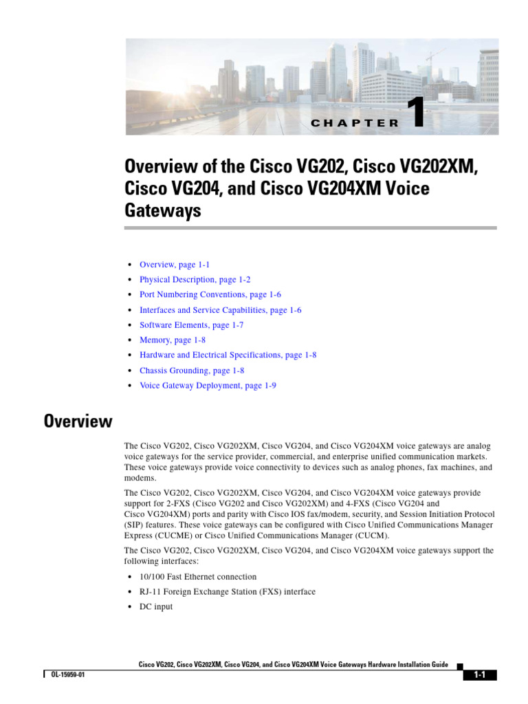 Cisco VG202 Overview | PDF | Modem | Computer Science