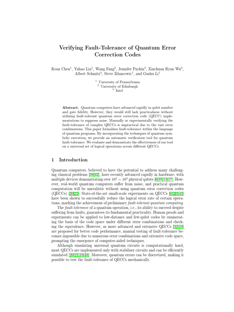 Quantum Error Correction Verification | PDF | Theoretical Computer Science | Mathematics