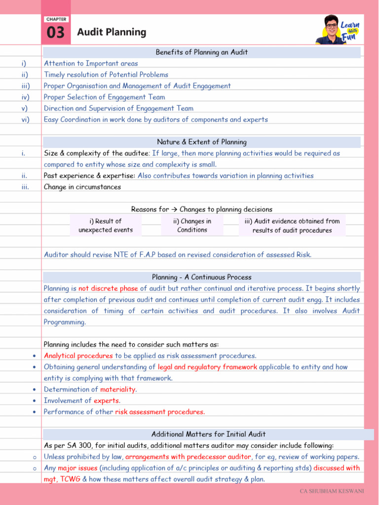 3_Audit Planning | PDF | Audit | Internal Control