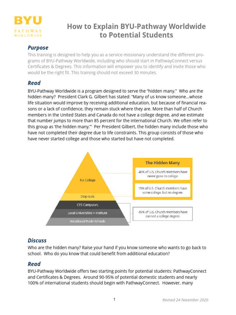 Explaining BYU-Pathway to Potiential Students | PDF | Academic Degree