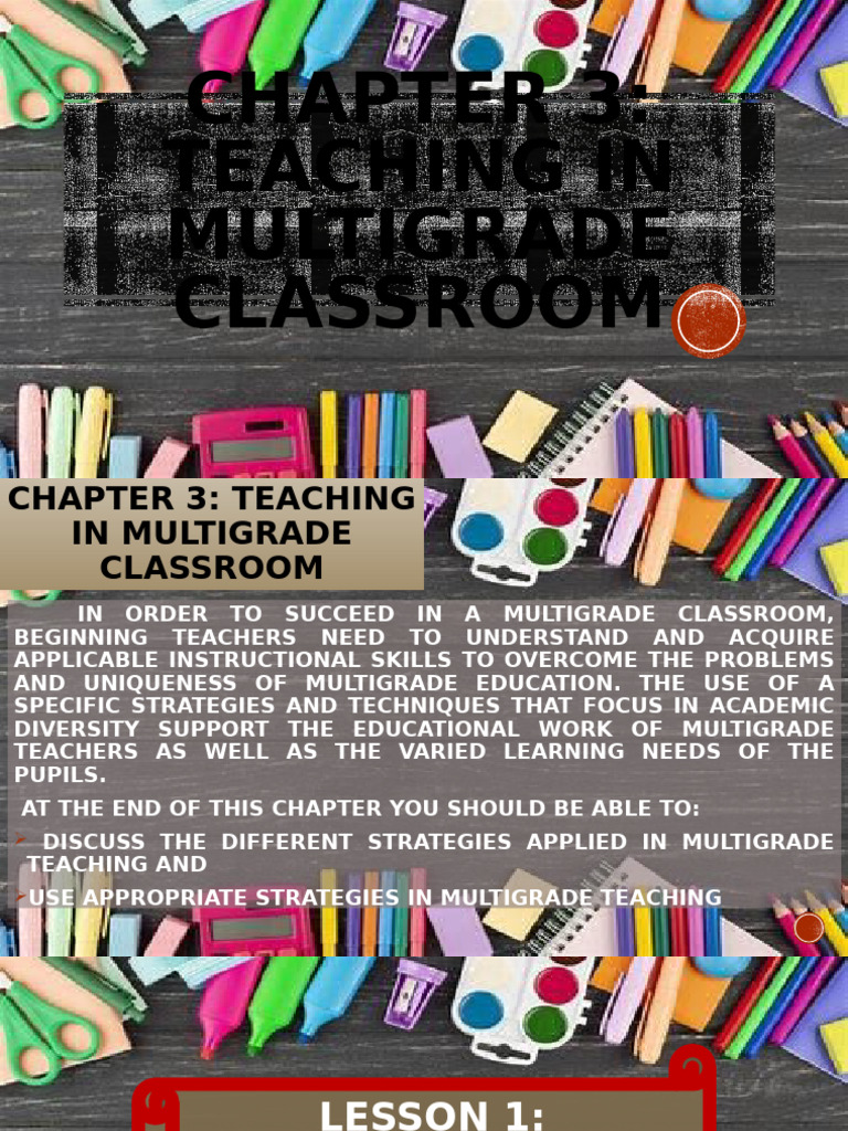 Chapter 3-Teaching Multigrade Classroom | PDF | Differentiated Instruction | Learning