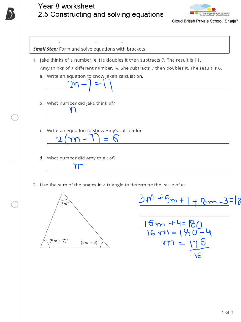 2.5 Constructing and Solving Equations (1)[1] | PDF