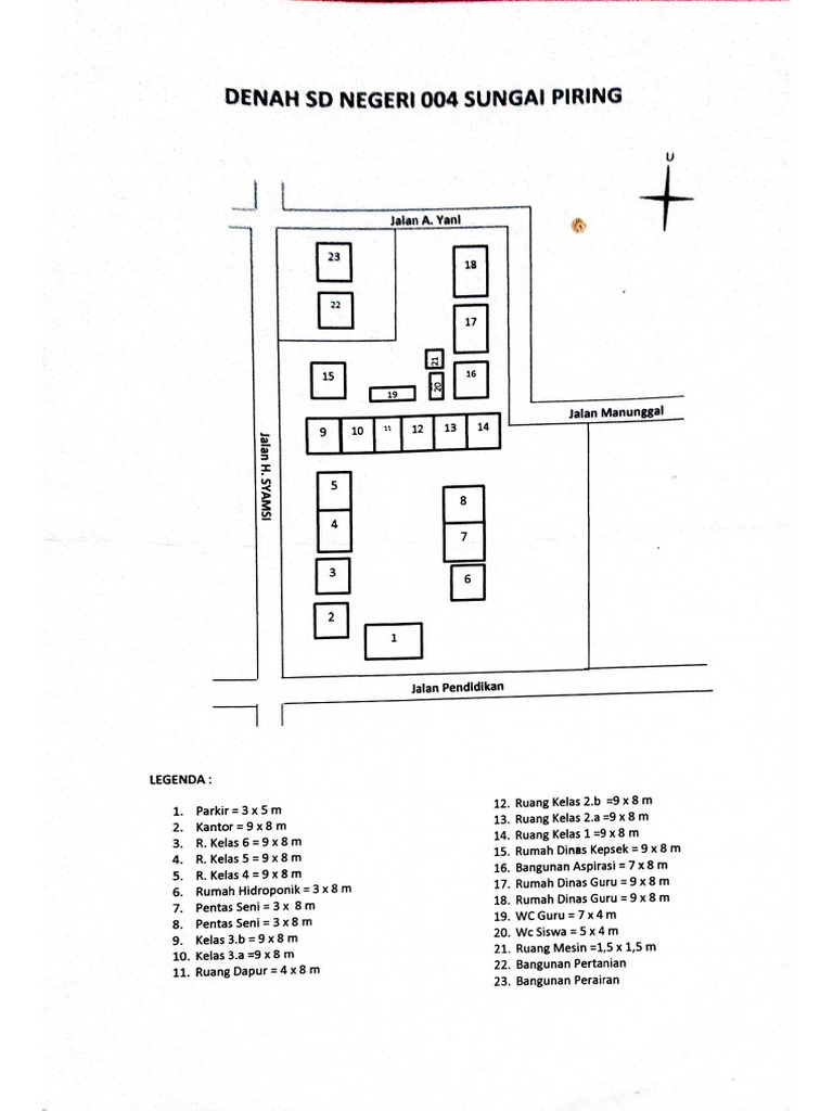 Denah SDN 004 Sungai Piring | PDF