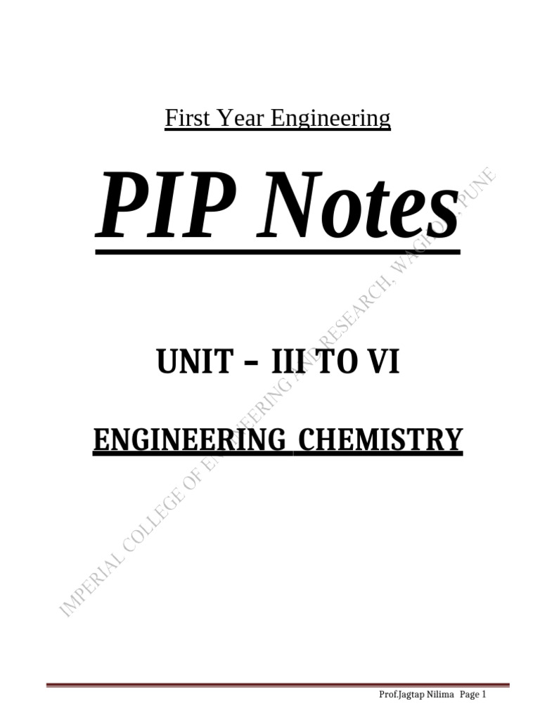 Engg Chemistry Notes All Units | PDF | Composite Material | Carbon Nanotube