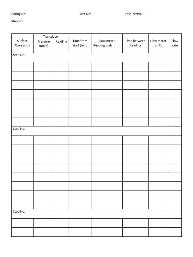Flow Meter Test Data Template | PDF