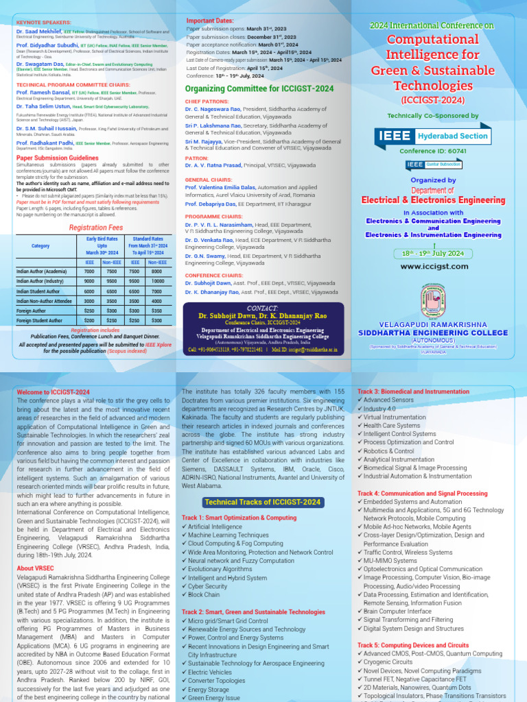 EEE - ICCIGST-2024 - Brochure | PDF | Computing